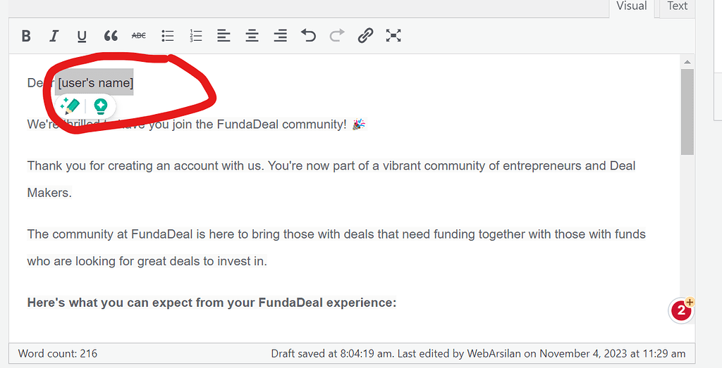 Disply username dynamically inside e-mail template - HivePress ... Disply username dynamically inside e-mail template - HivePress ...