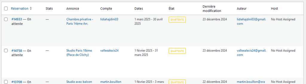 Host column - booking table - HivePress - HivePress Community