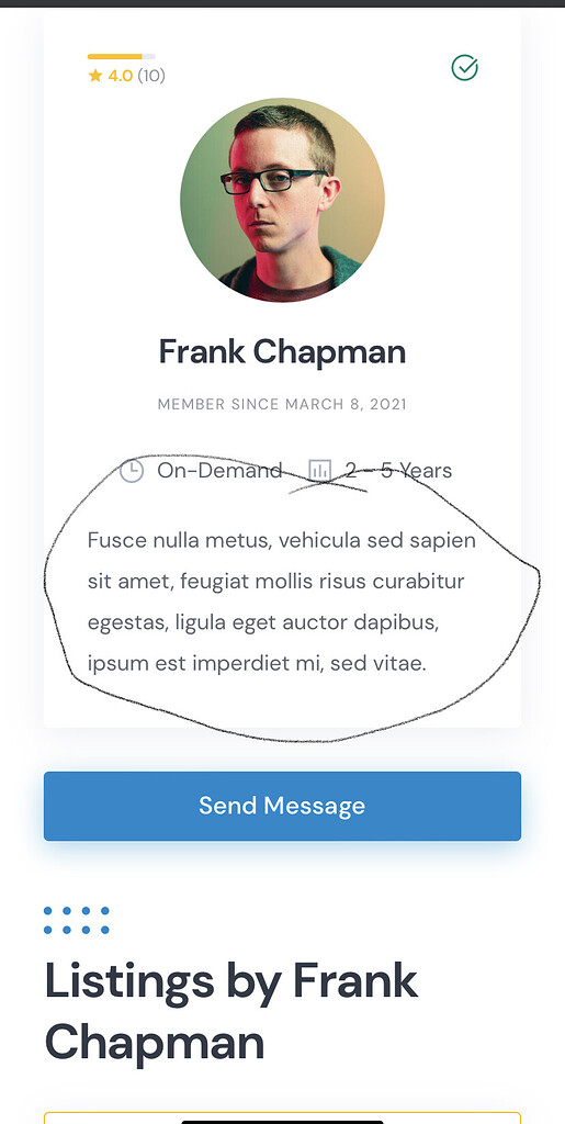 Limit characters in profile description - HivePress - HivePress Community