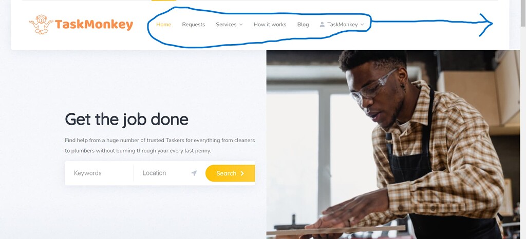 Move nav menu to the right, full width header and sticky header ...
