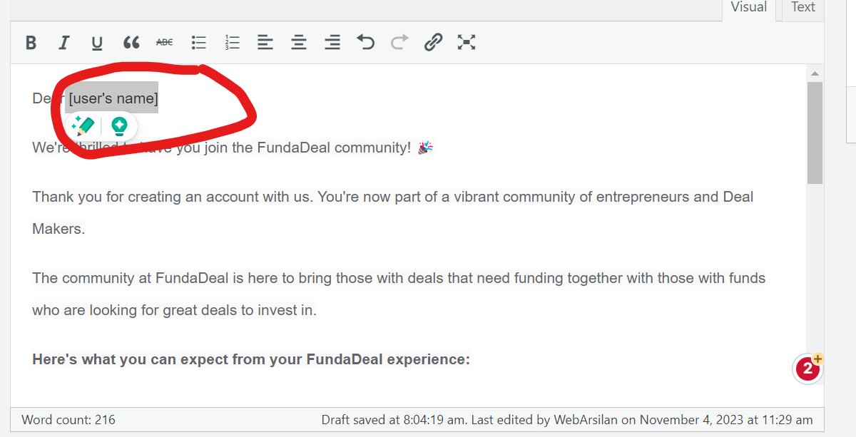 Disply username dynamically inside e-mail template - HivePress ... Disply username dynamically inside e-mail template - HivePress ...